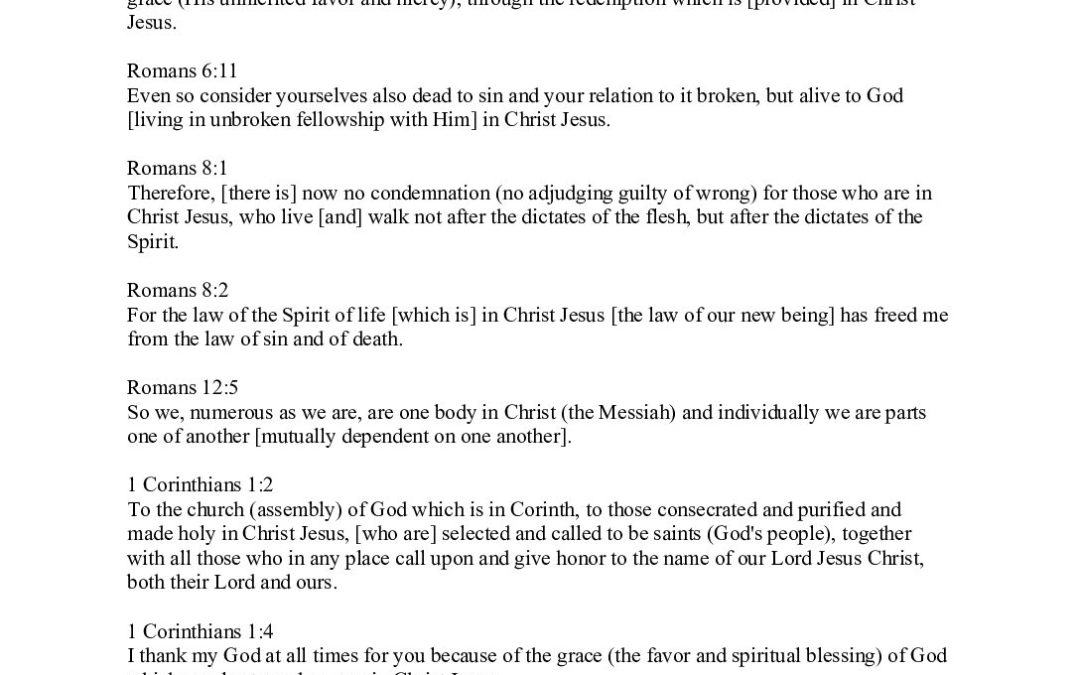 In Him Scriptures | Beyond Positive Thinking